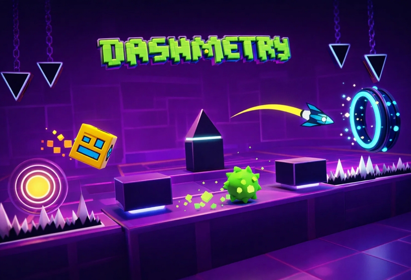 Geometry Game Unblocked | Rhythm Platform Fun on Yupgames